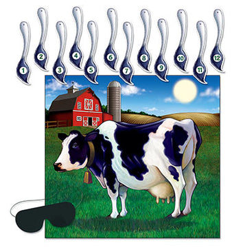 Pin The Tail on the Cow- Farm Game/14 pieces – Party Shop Emporium